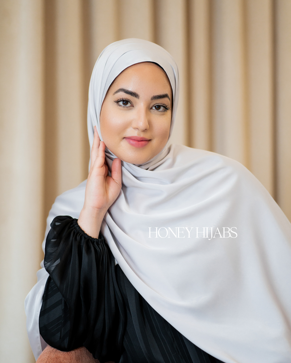 Matte Satin Hijab - Silver Lining | Honey Hijabs